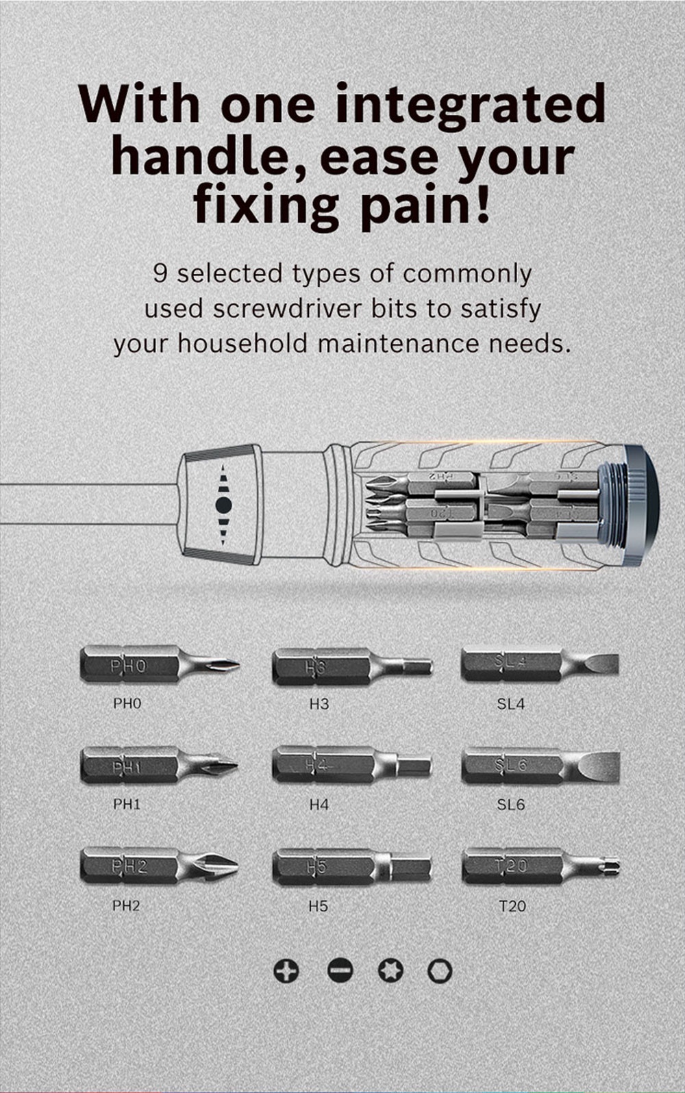BOSCH All in One Rachet Hand Screwdriver Set - 2607017653 | Shopee Malaysia