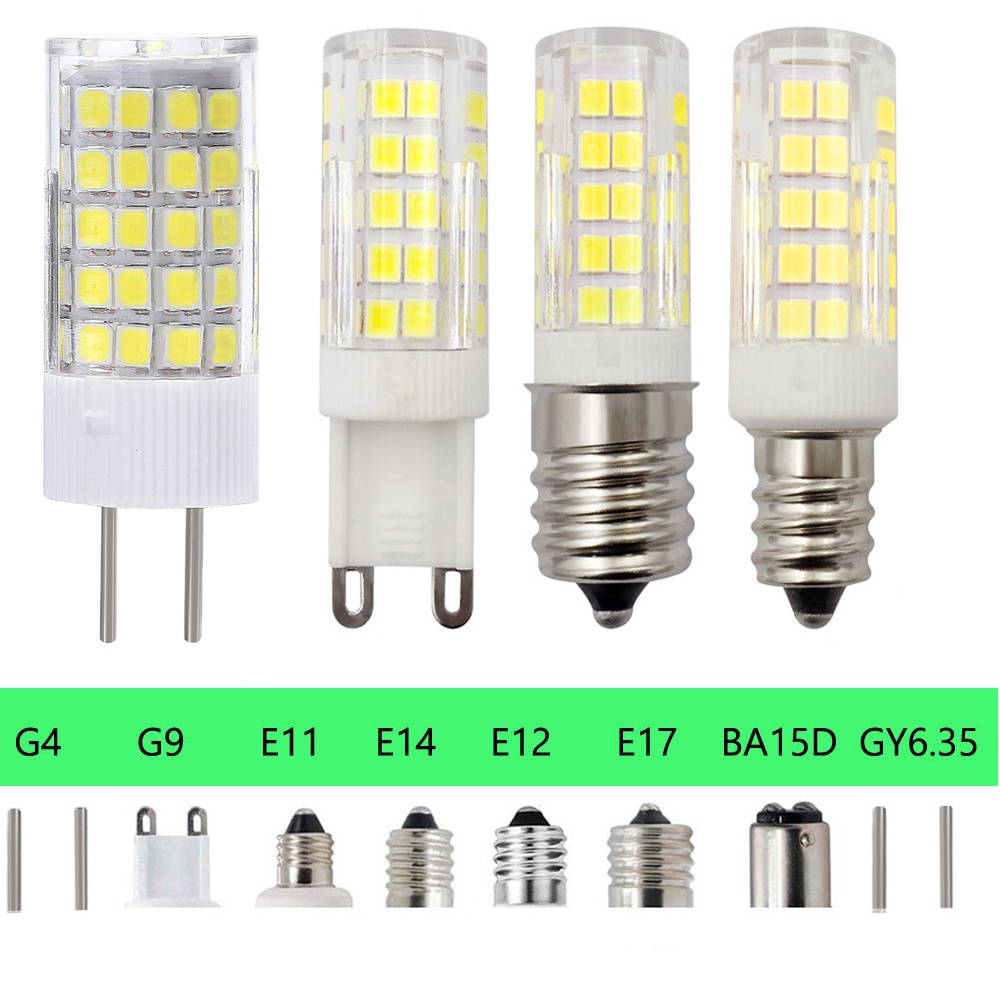 Dimmable No Flicker LED Bulb G9 E11 E12 E14 E17 BA15D G4 G8 GY6.35 7W Ceramic SMD2835 LED Corn ...