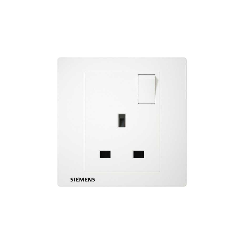 Siemens DELTA Relfa 13A 1 Gang SP Switched Socket with Indicator, White ...