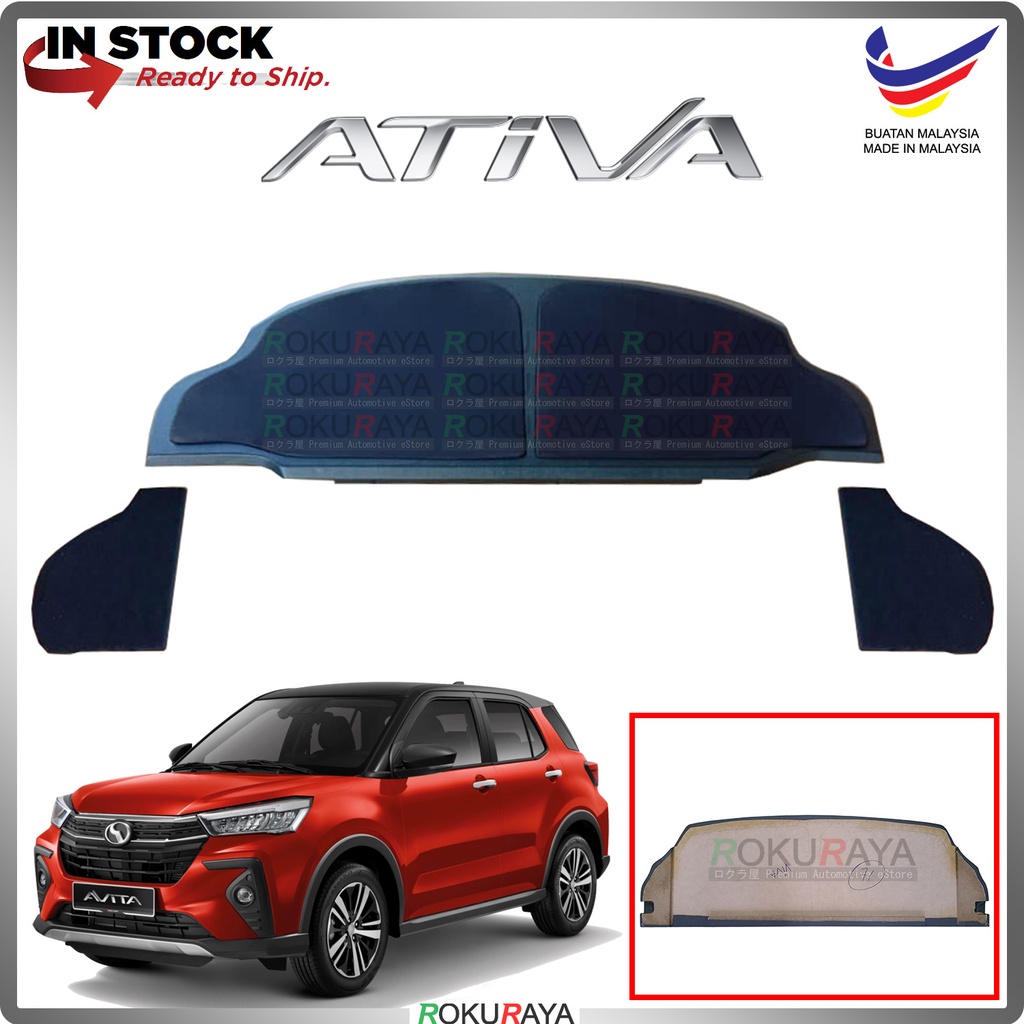 Perodua Ativa SUV Custom Fit Grey PVC Leather Rear Top Speaker Board ...