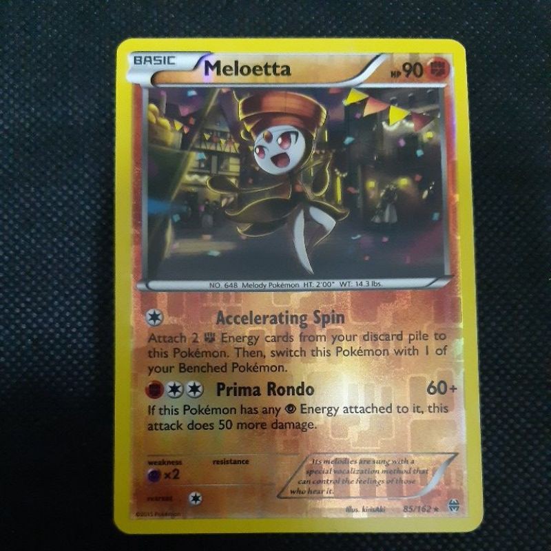Pokemon Card TCG : Meloetta 85/162 (REVERSE HOLO) 100% Original Pokemon ...