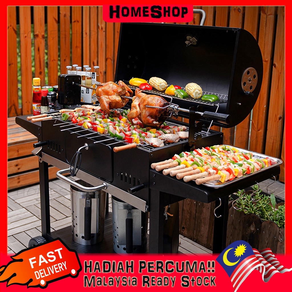 HomeShop Heavy Duty Charcoal BBQ Grill SuperLarge Portable Heating Stove Master Outdoor Barbecue ...