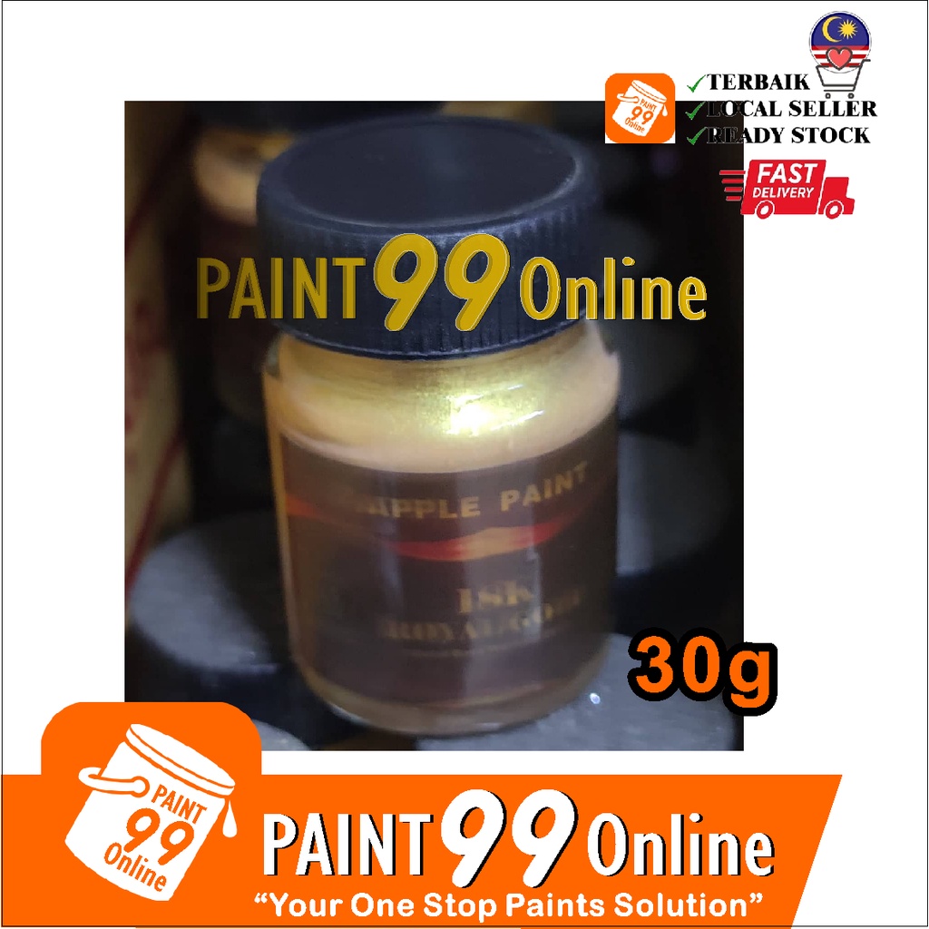 ( 30g ) APPLE PAINT 18K Royal Gold Paint Water Base Premium Finishing ...