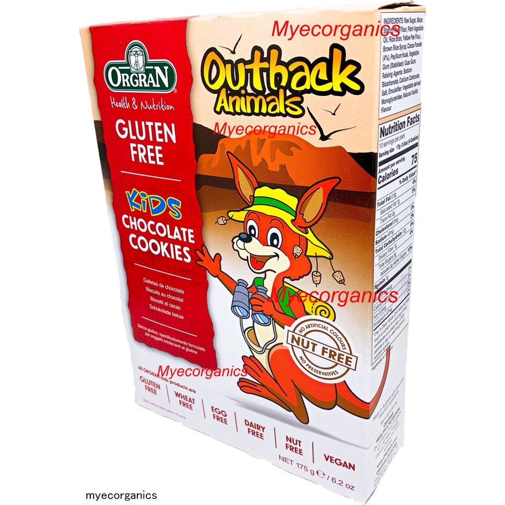 Orgran GLUTEN FREE Outback Animals Chocolate KIDS Cookies 175G ...