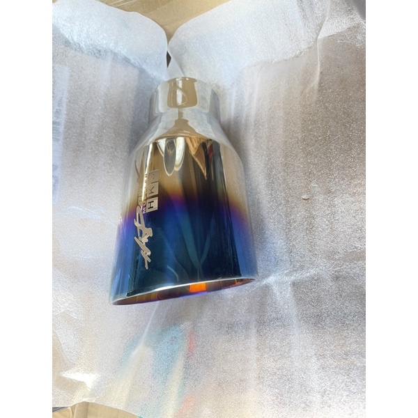 HKS tip 4” 3.5” DOUBLE LAYER titanium tailpipe car exhaust blue ...