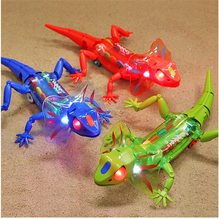 Children's electric lizard toy boy universal walking sound and light ...