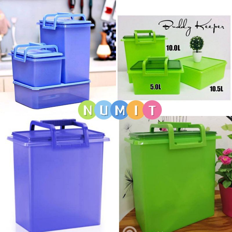 Tupperware LEVEL Green Buddy Keeper 5L/10L + Handle/ Mega Keeper 10.5L ...
