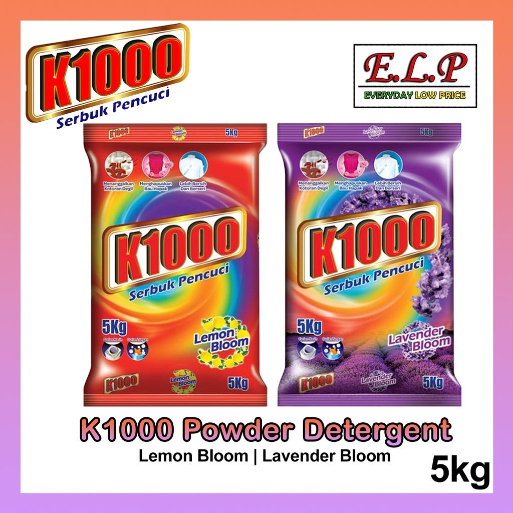 K1000 Detergent Powder Lavender Bloom/Lemon Bloom 5kg | Shopee Malaysia