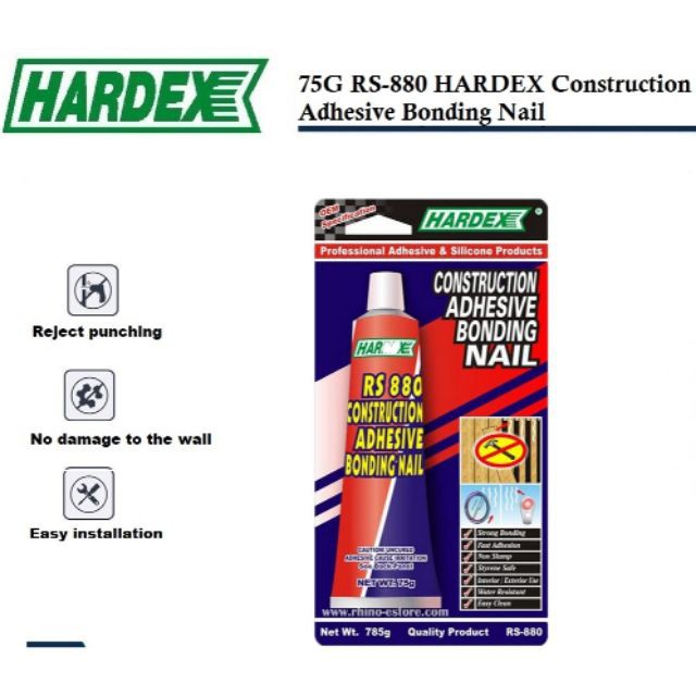 HARDEX - CONSTRUCTION ADHESIVE BONDING NAIL RS 880 (75G) | Shopee Malaysia