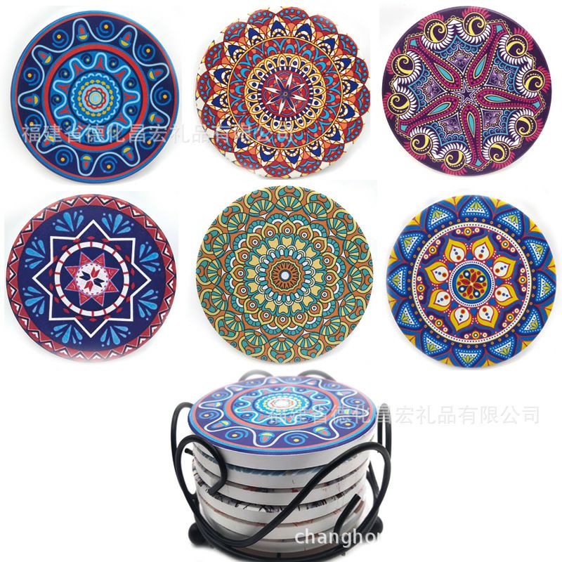 CERAMIC CUP COASTER BOHEMIAN/ MARBLE STYLE - 1PCS | Shopee Malaysia