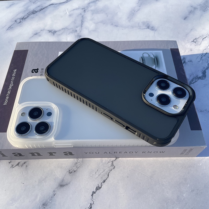 Shockproof Transparent Matte Black White Gray Case Soft Bumper For iPhone 16 16Promax 15Promax ...