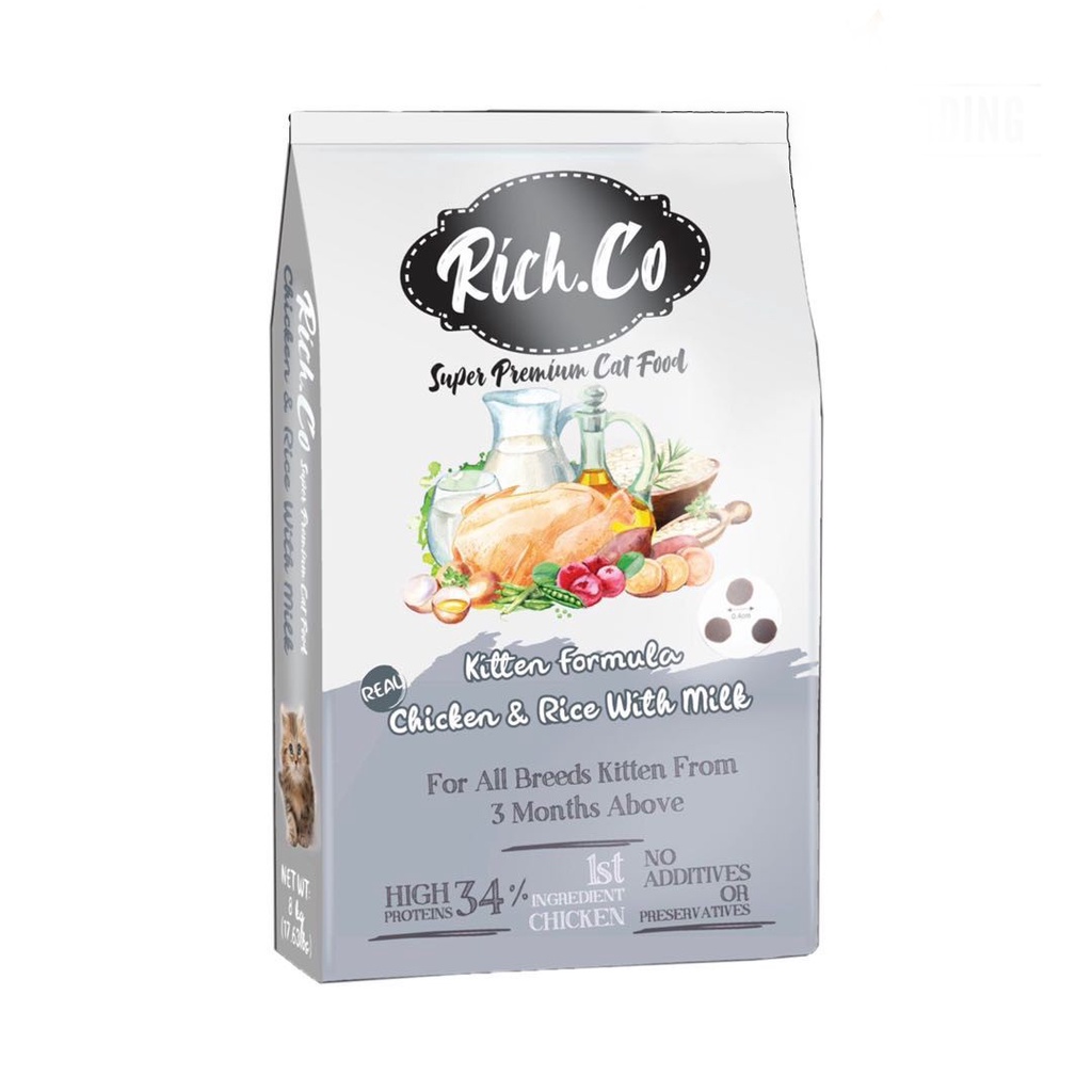 Rich.Co Super Premium Cat Food 8kg (FREE 1 Snack) 100% Bubble Wrap ...