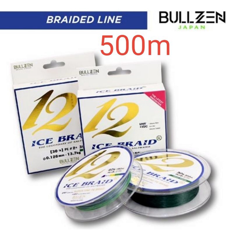 BULLZEN 12X ICE BRAID 500M BRAIDED LINE TALI BENANG | Shopee Malaysia