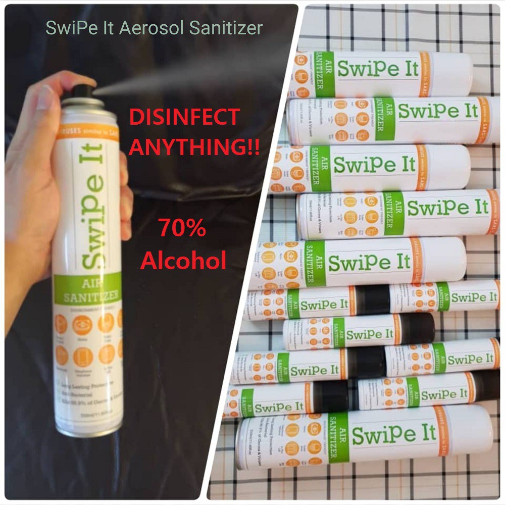 SwiPe It Multipurpose Disinfectant Sanitizer Aerosol Spray (350ml) Kill ...