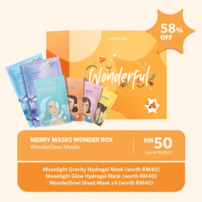 WonderLab: WonderDewi MERRY MASKS WONDER BOX (Moonlight Hydrogel Mask ...