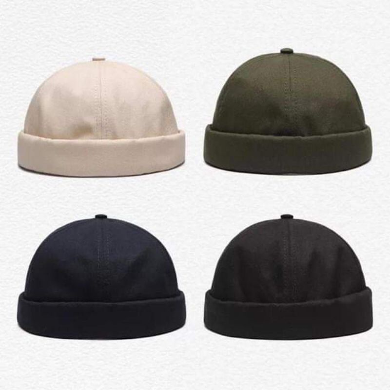 Topi Kopiah Fashion Korea style Cotton Sailor Cap Brimless Vintage ...