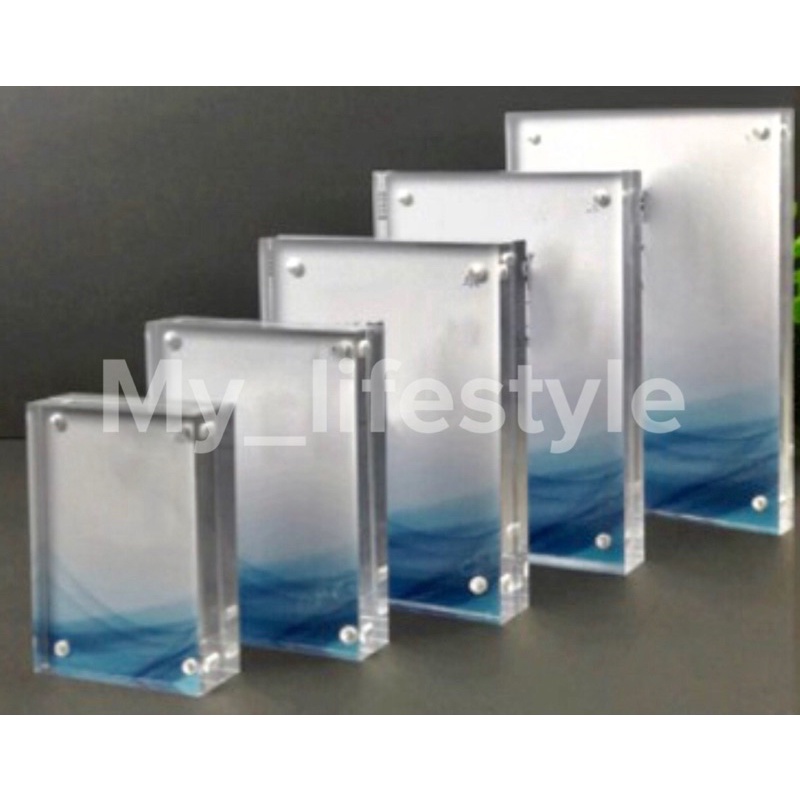 Clear Acrylic Photo Frame Magnetic Photo Holder Desktop Photo Display ...