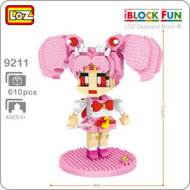 LOZ 9211 Anime Sailor Moon Chibiusa Girl Model Mini Diamond Blocks ...