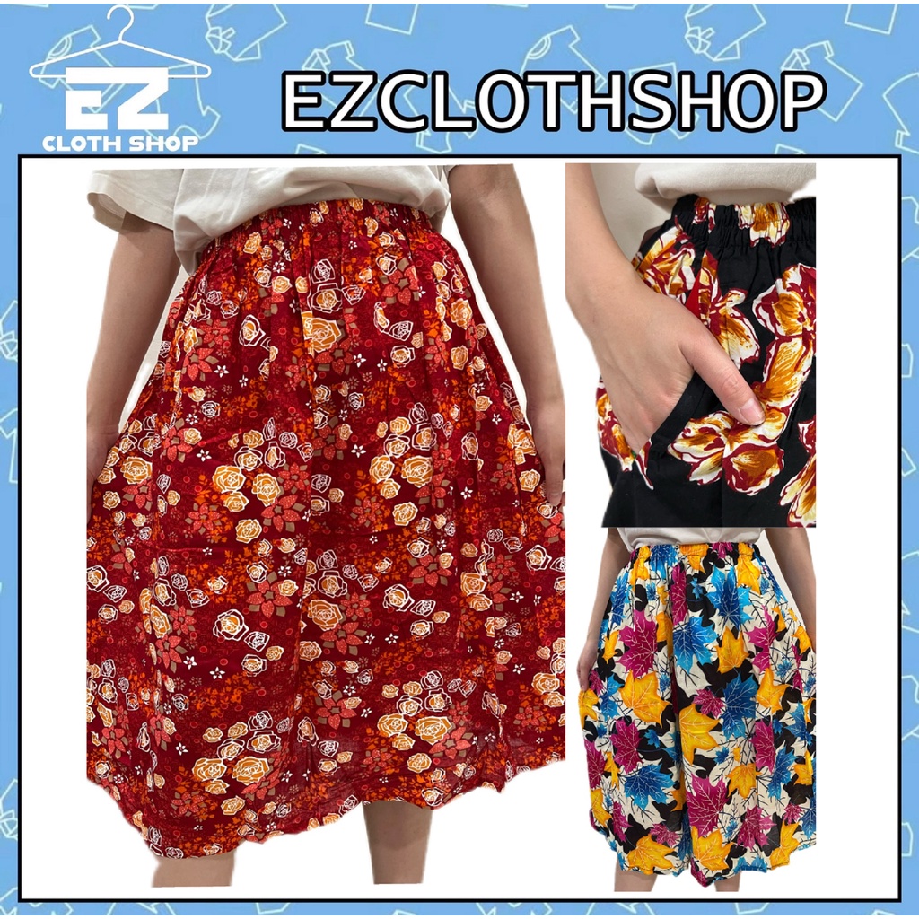 WOMEN BATIK SHORT SKIRT COTTON/SELUAR SKIRT PENDEK BUNGA SKIRT BATIK ...