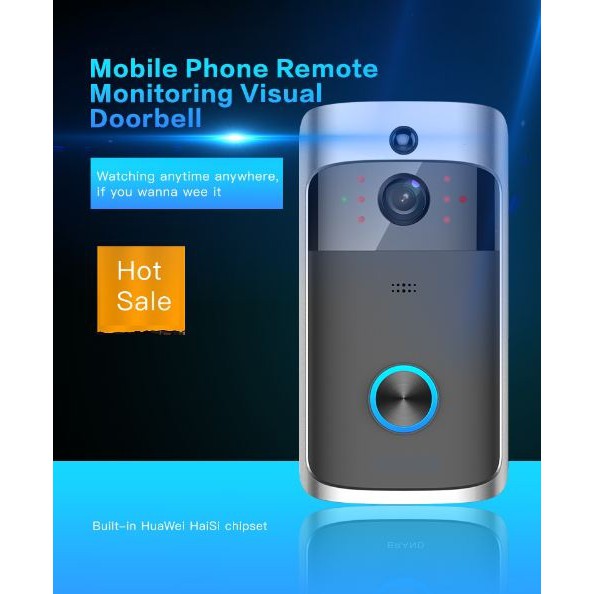 Smart Wi-Fi Doorbell Wireless IR Video Camera Motion Detect Intercom ...