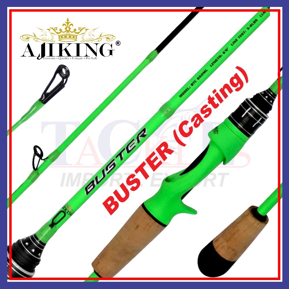 (Casting) 6'0ft-6'6ft Ajiking Buster Joran Pancing Baitcasting Fishing ...