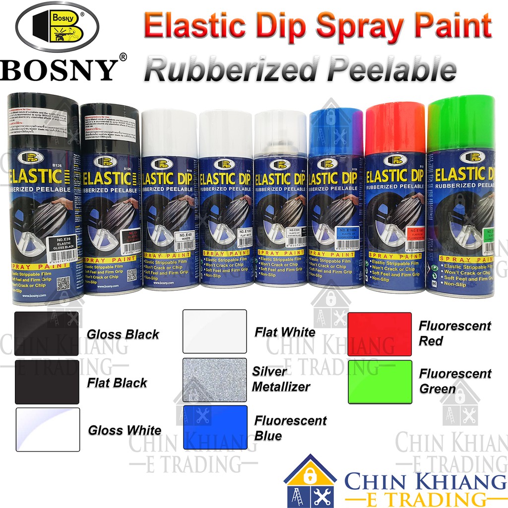 Bosny Elastic Dip Rubber Plasti Dip Coating Spray Paint 400ml | Shopee ...