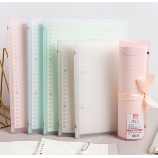 PP Cover A5 Notebook Roll Binder Note Book Buku Nota 透明PP活页本 ...