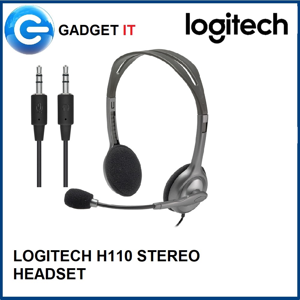 LOGITECH H110 STEREO HEADSET WITH 3.5MM DUAL PLUG (981-000459) | Shopee ...