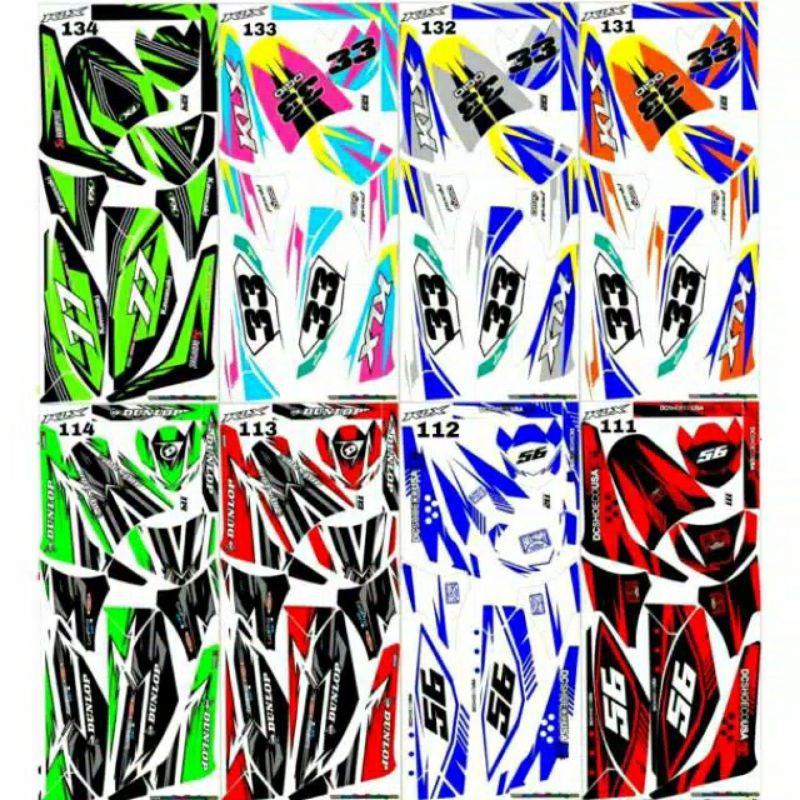 Sticker Decal Striping Fullbody Variation 04 KLX 150 Old KLX 150S & KLX ...