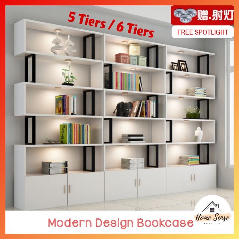 5Tier / 6Tier Bookshelf Bookcase Storage Display Shelf Divider Book ...