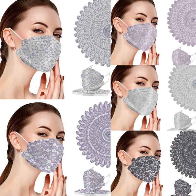 [Ready Stock]10 Pcs Face Mask Kf94 with Lace Design Korean Kf94 Face ...
