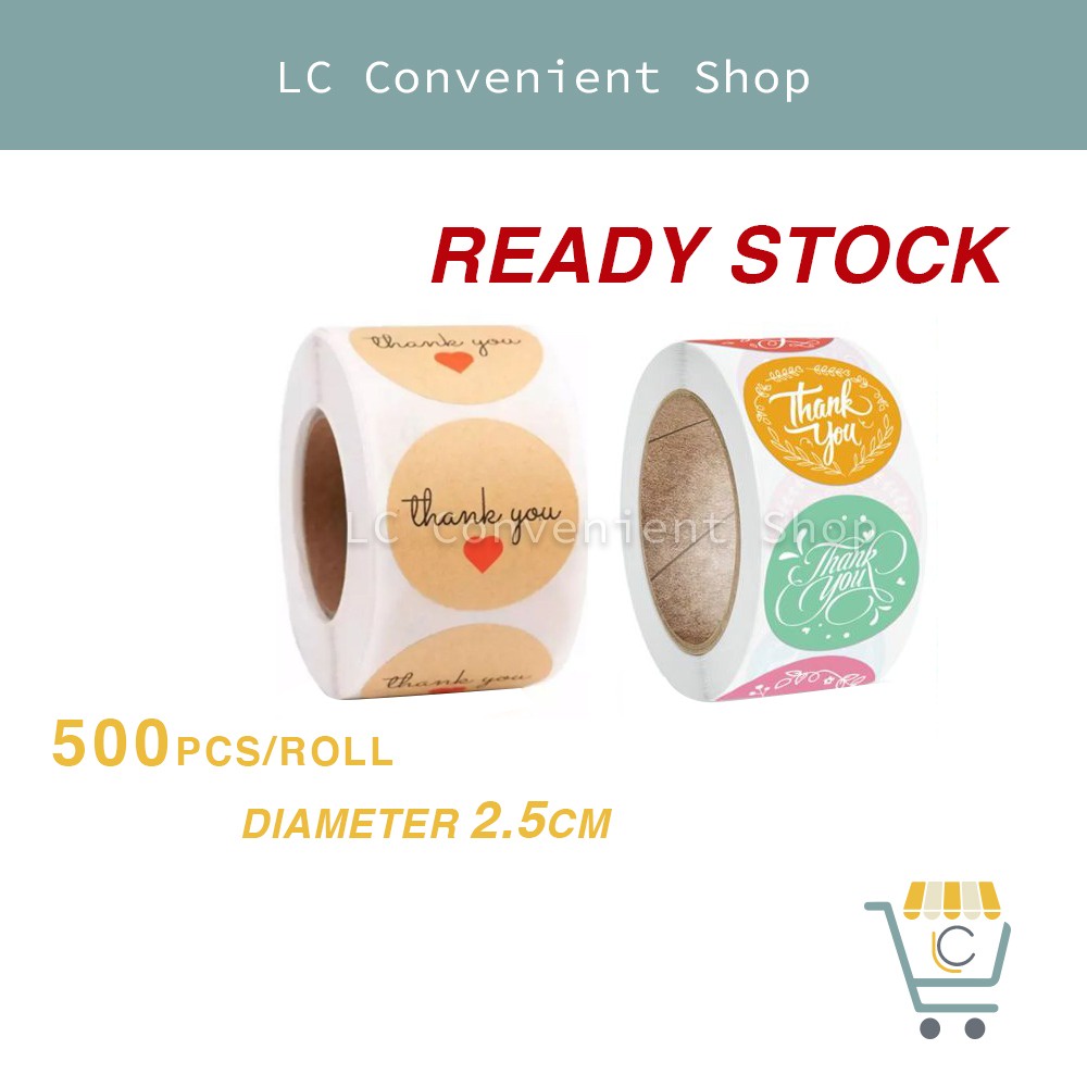 500pcs/roll Thank You Sticker Label Sticker | Shopee Malaysia
