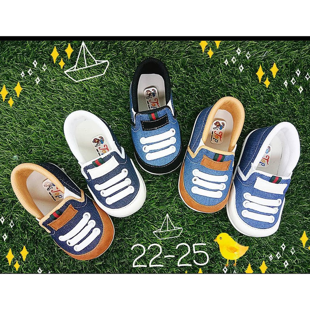 [WAREHOUSE Clearing] Grisea Cute Strap Baby Denim Shoes / Preschool ...