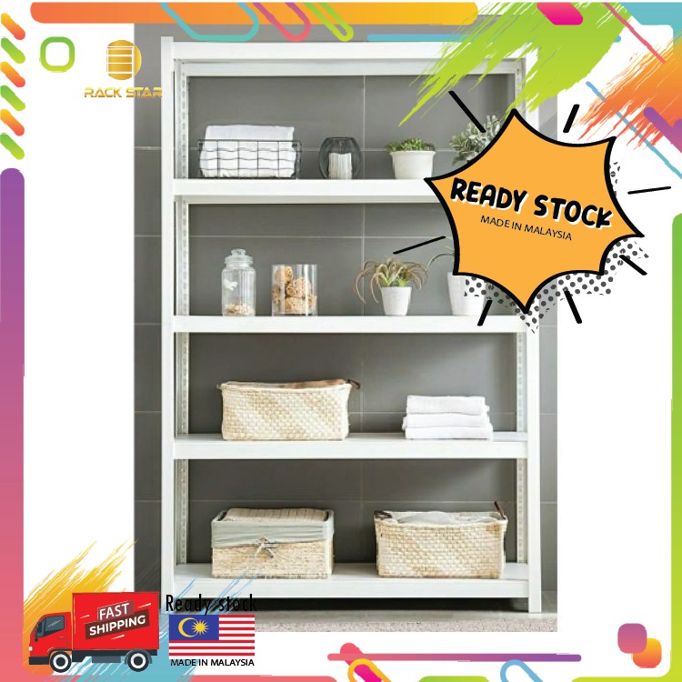 Iron shalf 4 & 5 level 2 in 1 Boltless Rack Storage Rack / Lantai Besi ...
