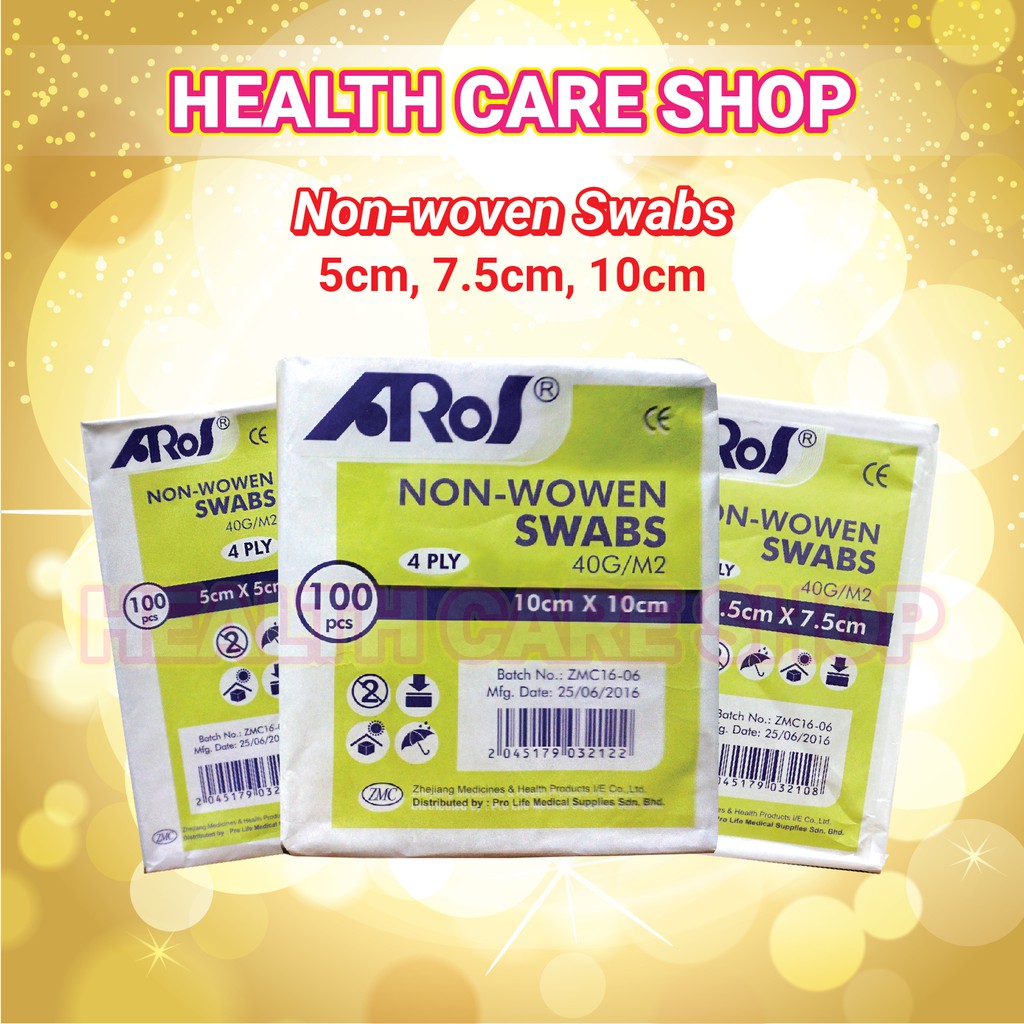 Aros Non-Woven Swab 40G/M2 4Ply 100Pcs | Shopee Malaysia