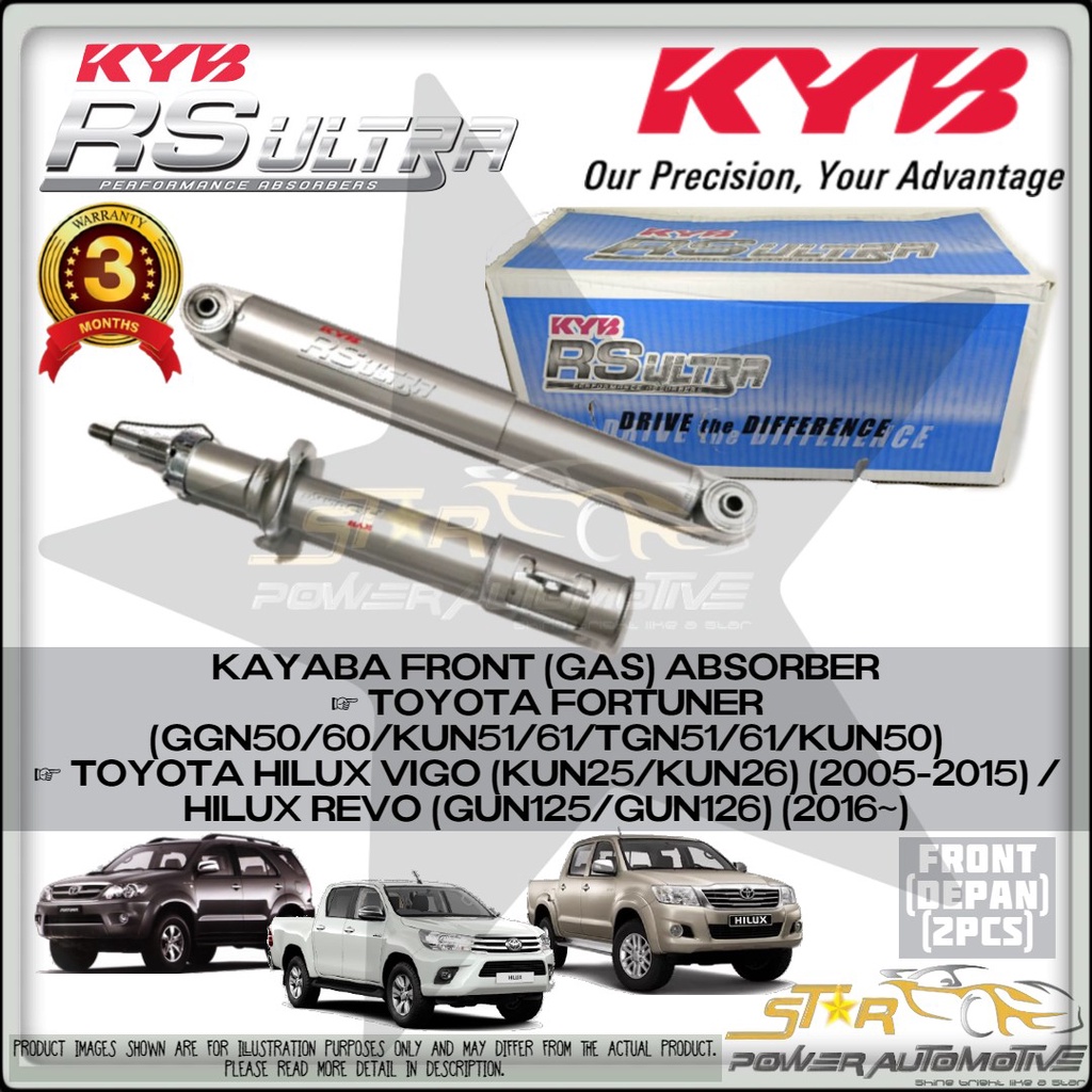 KAYABA KYB RS ULTRA Heavy Duty Toyota Fortuner Hilux Vigo KUN25 KUN26 ...