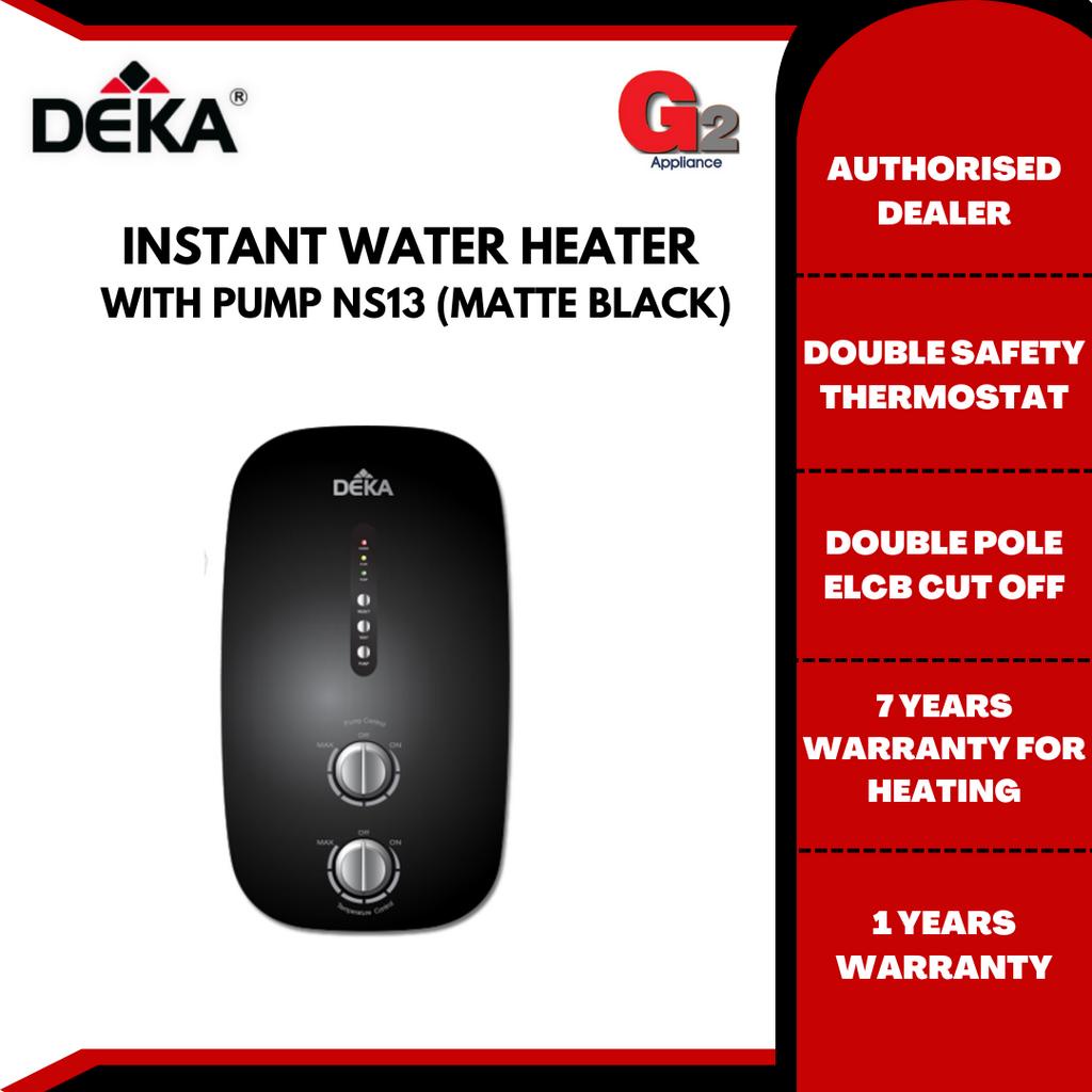 DEKA INSTANT WATER HEATER WITH PUMP NS13 (MATTE BLACK) - DEKA WARRANTY ...