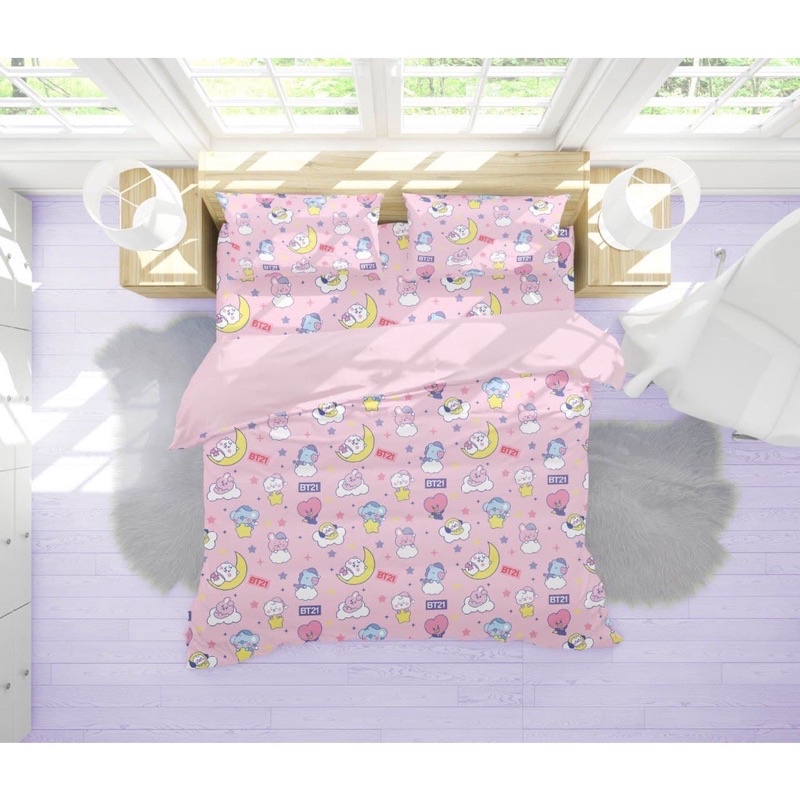 KATUN Bt21 SLEEPY Cotton Bed Linen / star esra Bed Linen / bt21 mini ...