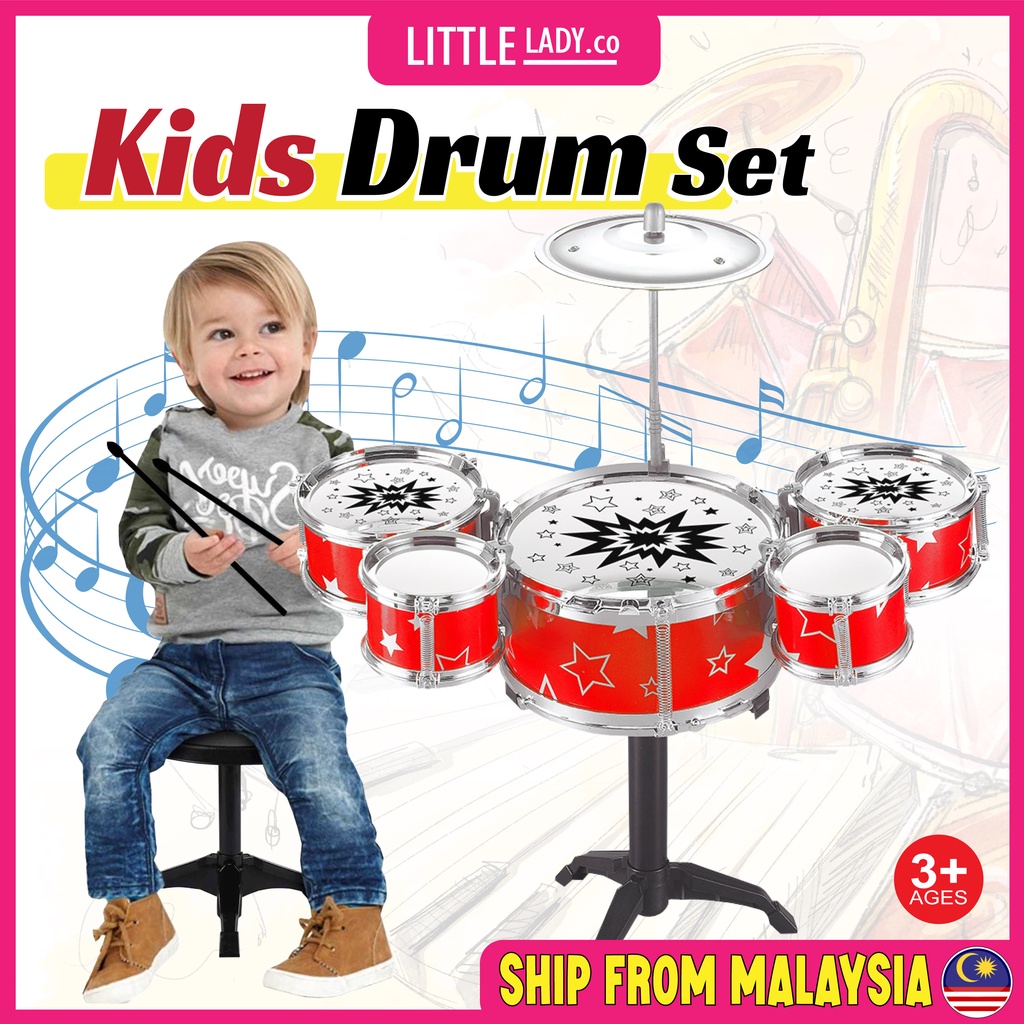[READY STOCK] Kids DRUM SET Musical Instruments | LITTLE BAND | Develop ...