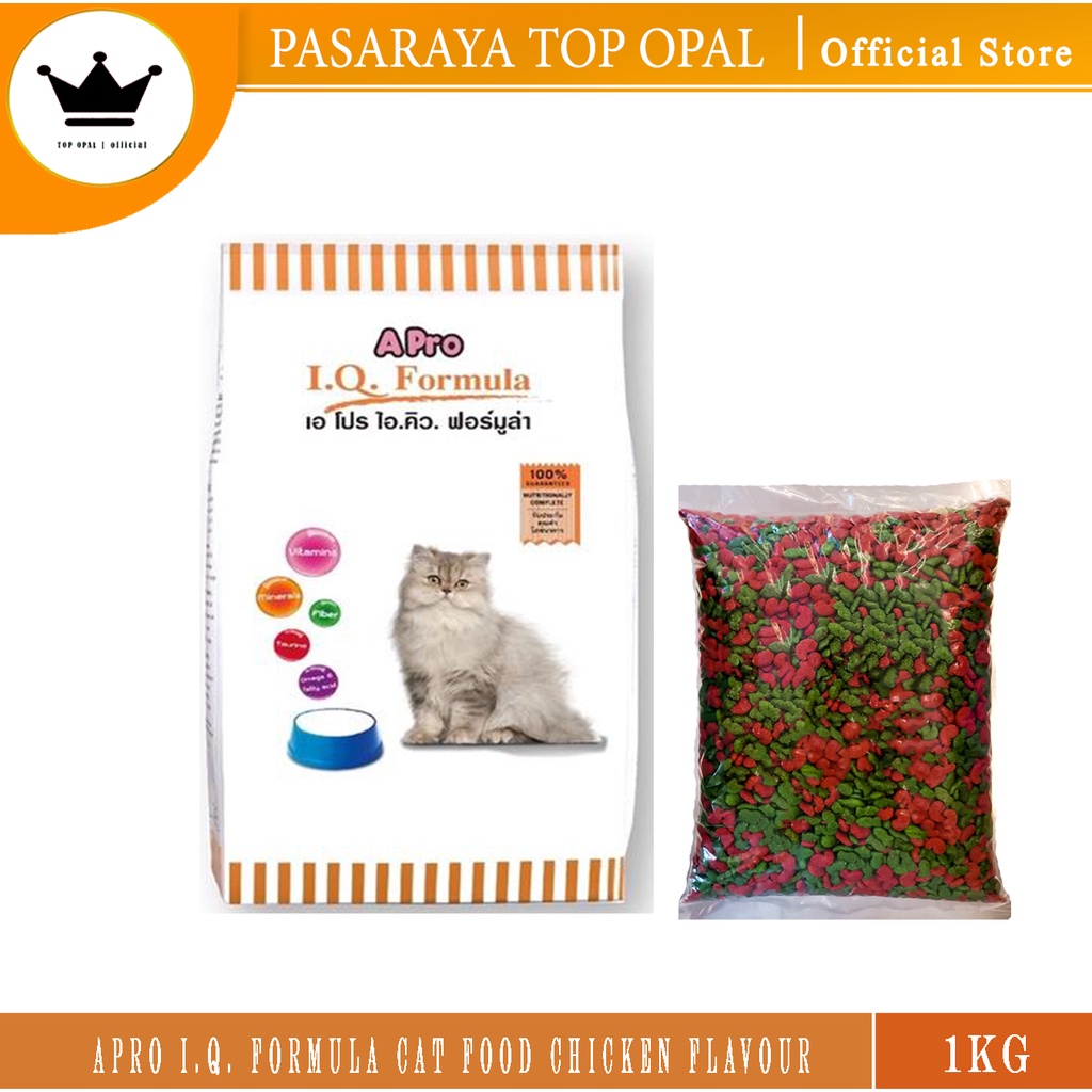 Apro I.Q. Makanan Kucing/Formula Cat Food REPACK 1kG (Chicken) | Shopee ...