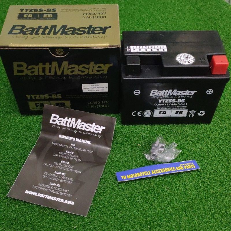 battery ytz5s-bs Battmaster/beteri kering tak payar cas..terus pnp ...