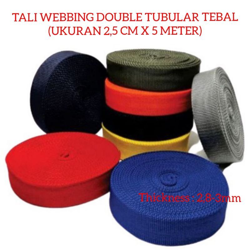 Double TUBULAR WEBBING ROPE / DOUBLE HAMMOCK WEBBING / DOUBLE HIKING ...