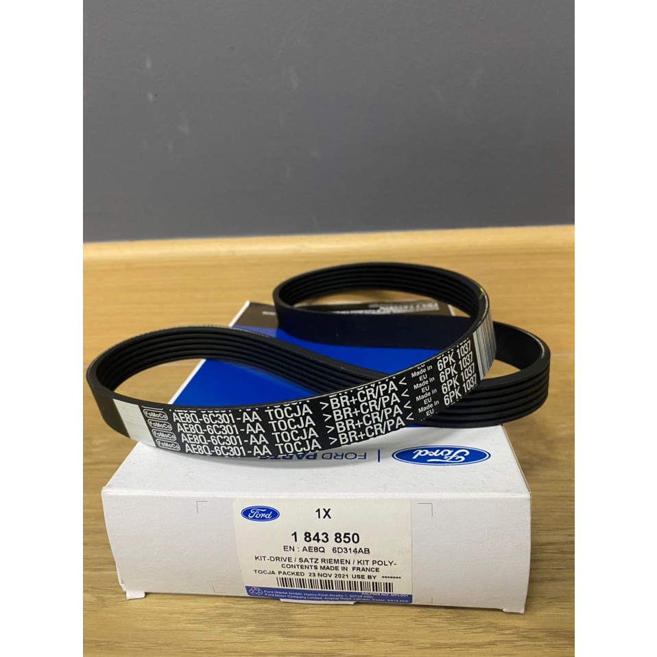 FAN BELT (6PK1037) GENUINE PART (ORIGINAL) [AE8Q-6D-314AB] FORD FIESTA ...