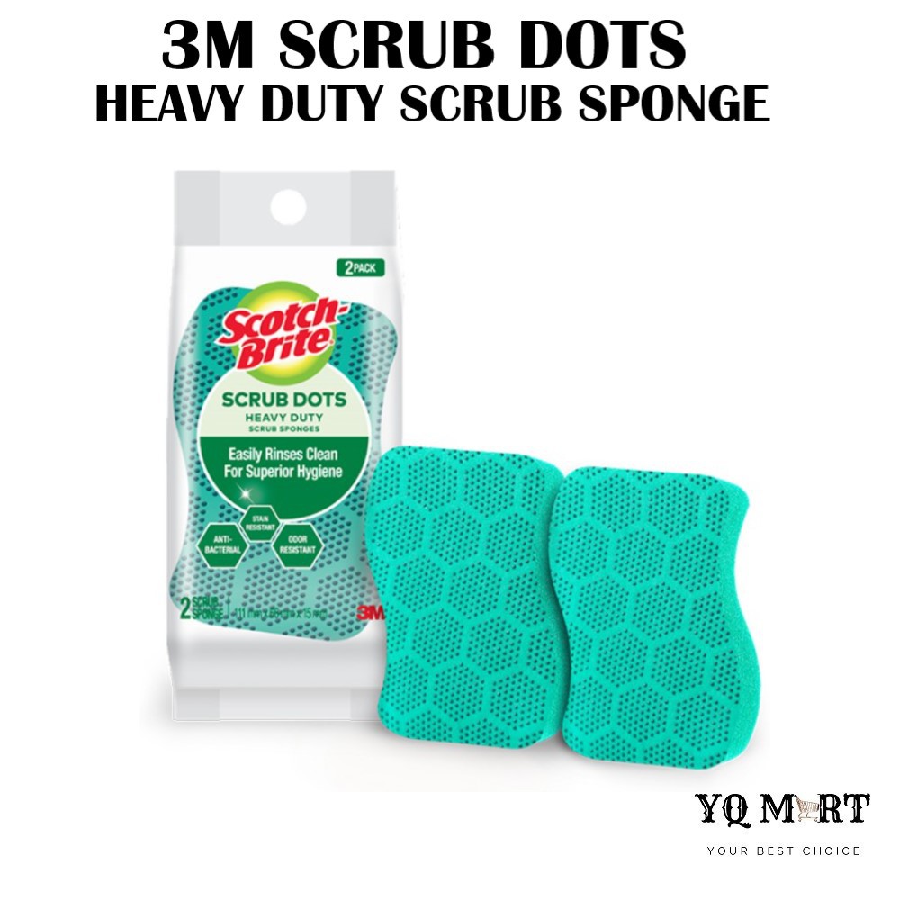 3M Scotch Brite 2PCS Scrub Dots Heavy Duty Scrub Sponge | Shopee Malaysia