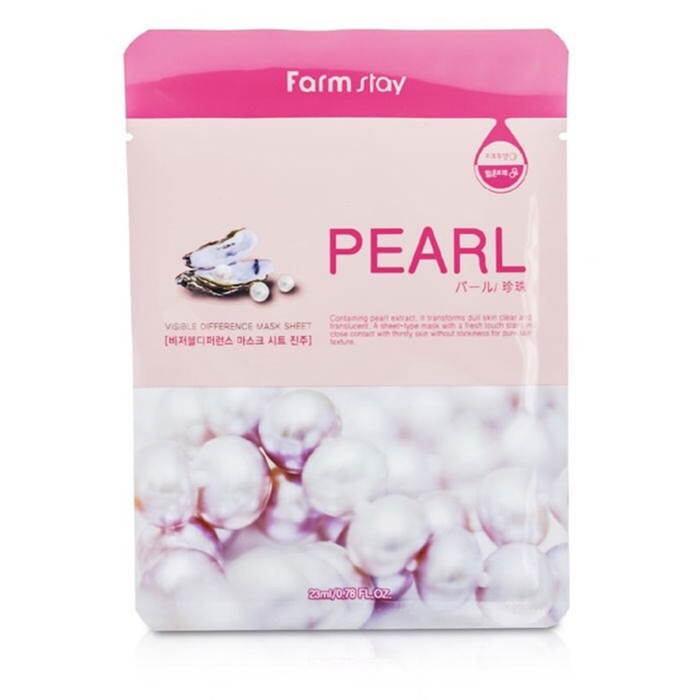 Farm Stay Pearl Visible Difference Mask Sheet 23ml/100% Cotton Korea | Shopee Malaysia
