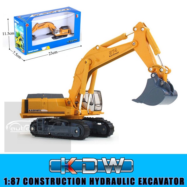 KDW 1:87 Construction Hydraulic Excavator Metal Toy Diecast Model ...