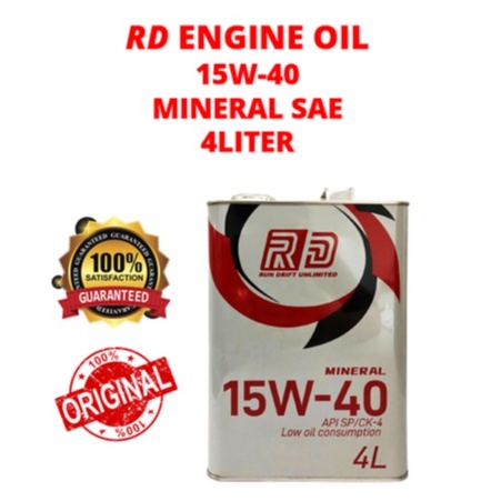 RUN DRIFT (RD) 15W-40 API SP/CK-4 Mineral Engine Oil - 4 LITER | Shopee ...