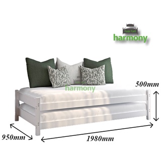 Harmony Stackable Wooden Single Bed Frame / Multifunction Stacker Sofa ...