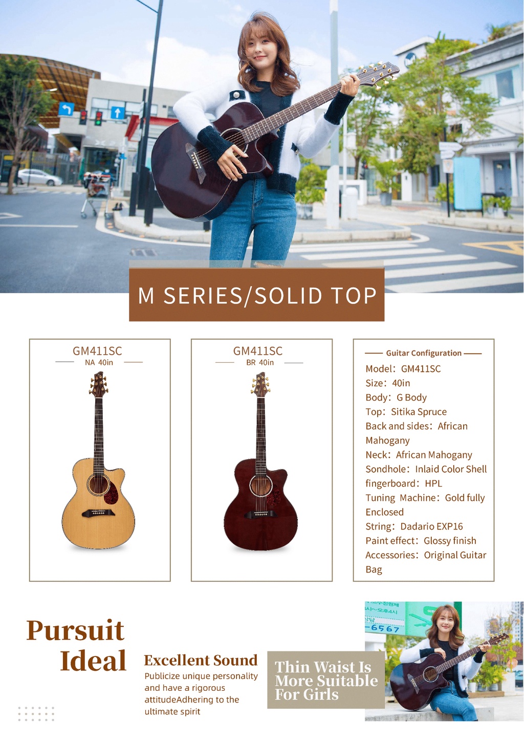 NG Northerly Gale Guitar GT500 GT-series Acoustic Guitar for Beginner ...