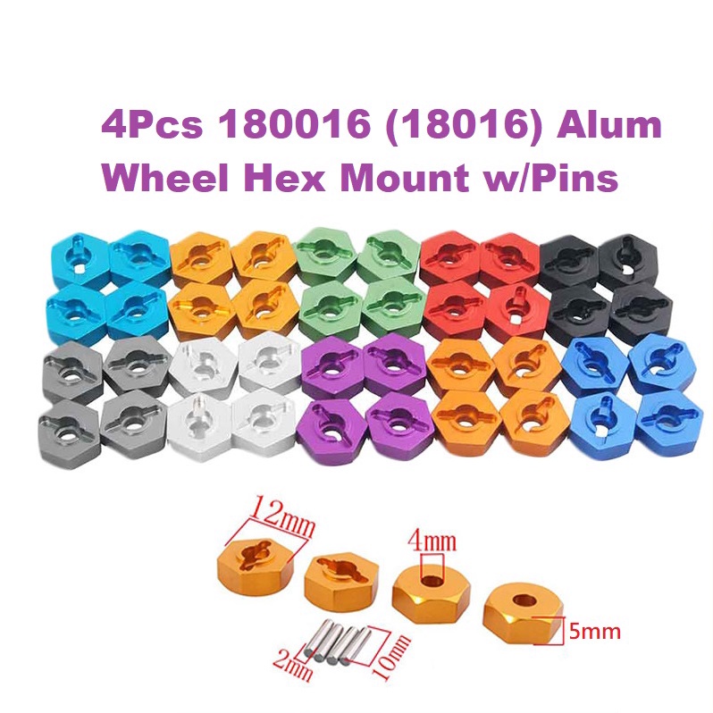 RC Car 180016 (18016) Alum Wheel Hex Mount w/Pins (2*10mm ) For 1/10 ...